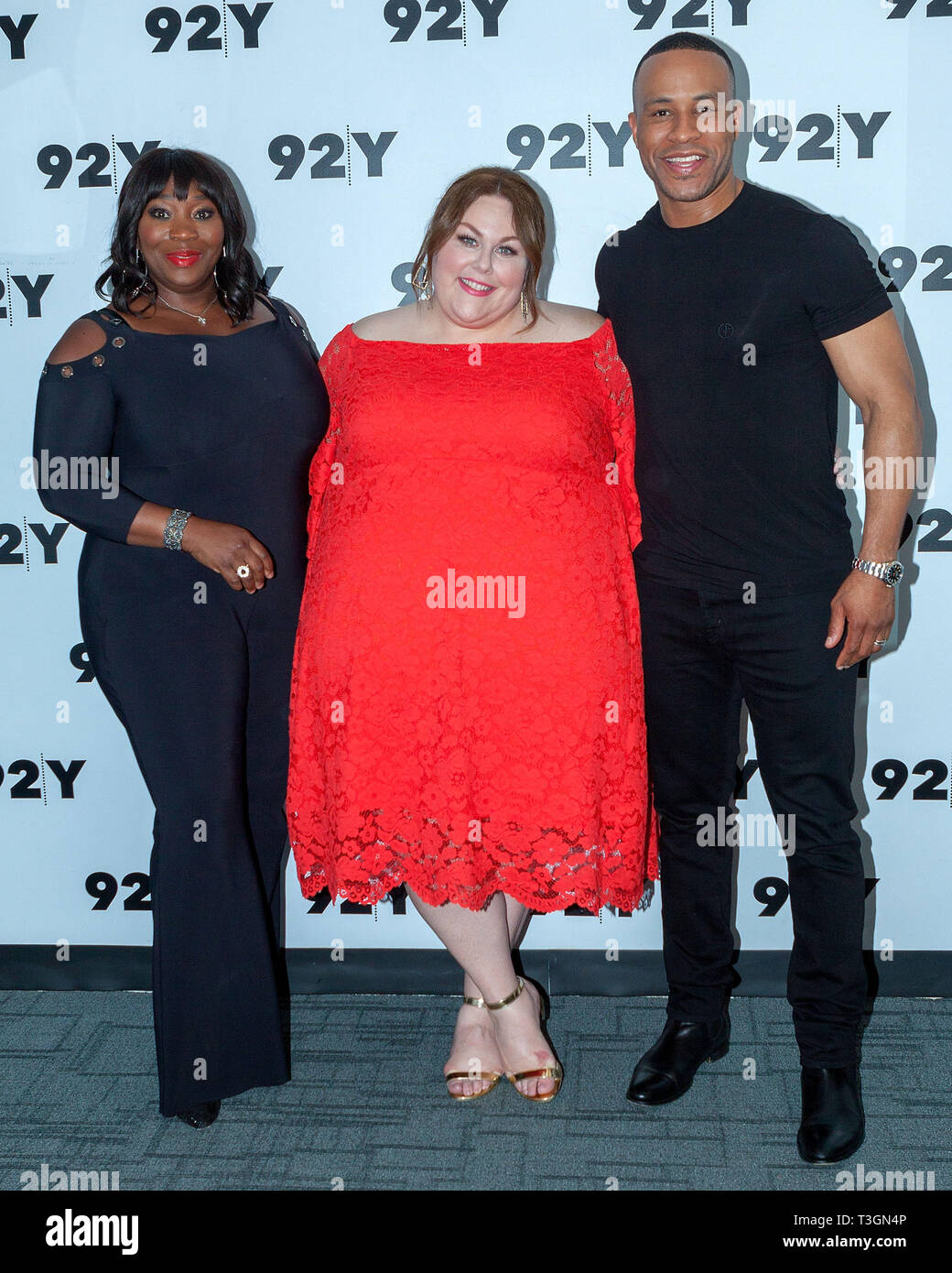 New York, USA. 08 Apr, 2019. Bevy Smith, Chrissy Metz, DeVon Franklin ...