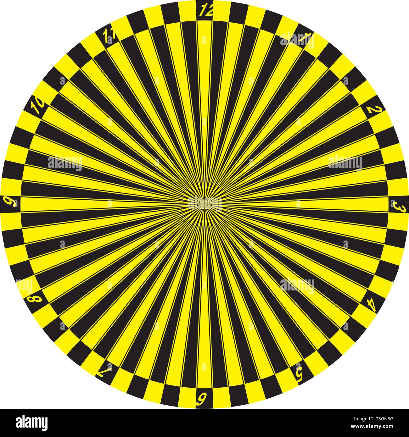 clock dial black yellow signs target perspective yellow numbers on ...