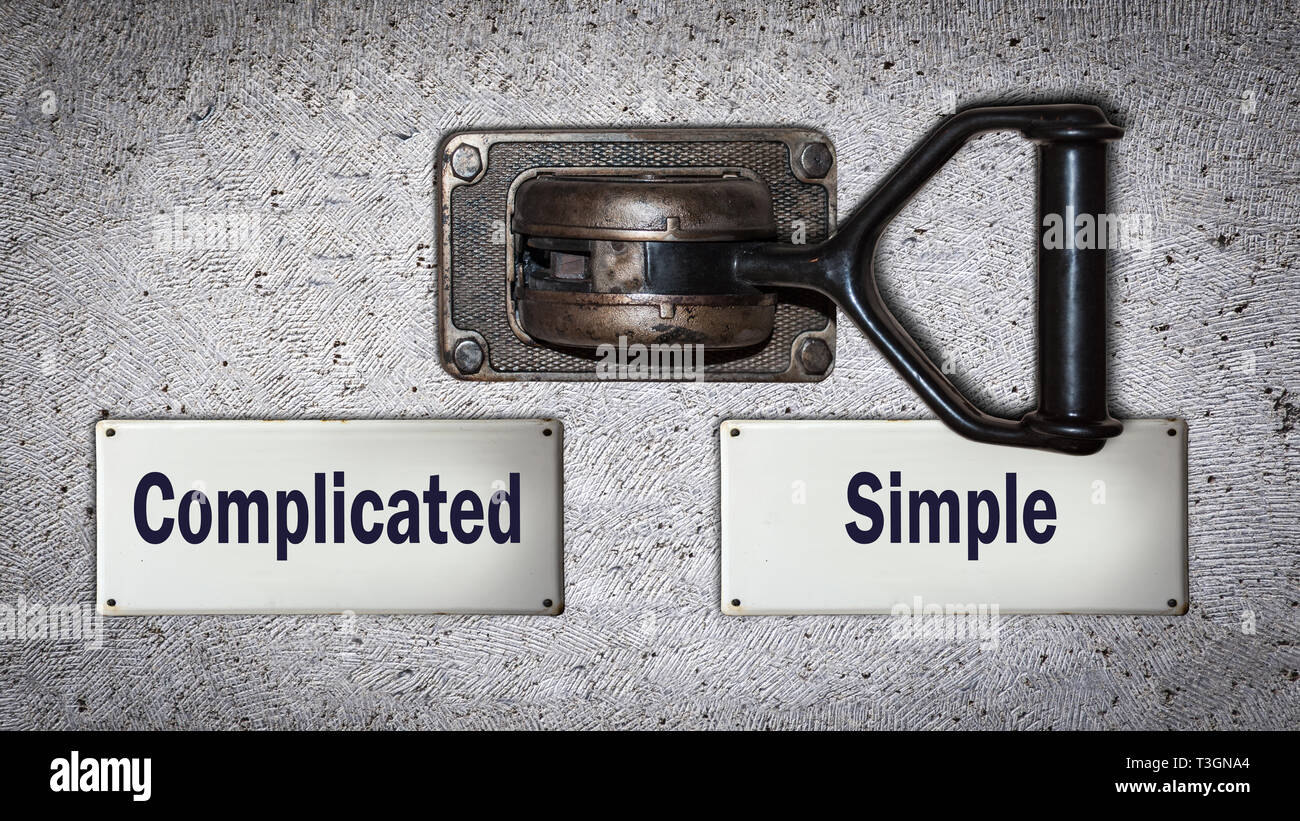 Wall Switch Simple versus Complicated Stock Photo - Alamy