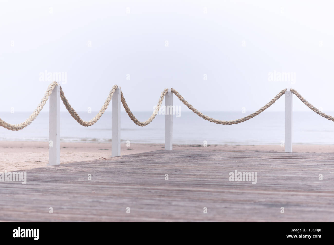 Terrace with ropes on the beach Stock Photo - Alamy