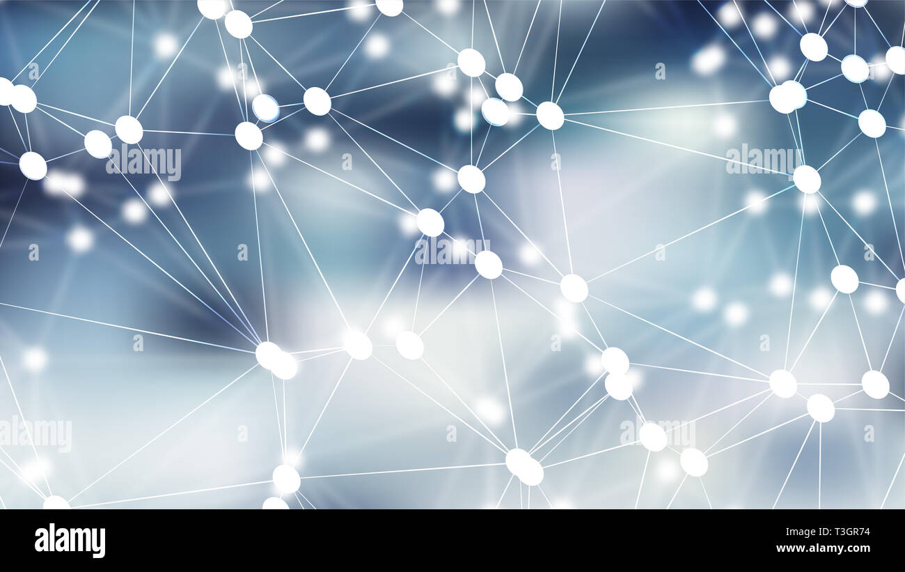 Connecting Dots and Lines Light Blue Abstract Background Stock Photo ...