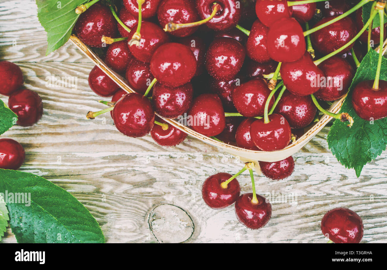 Red cherries. Selective focus. food nature fruit nature Stock Photo - Alamy