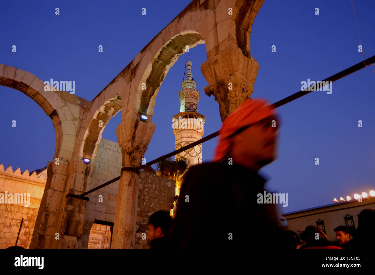 View of Omayyad mosque at night, Damascus, Syria Stock Photo - Alamy