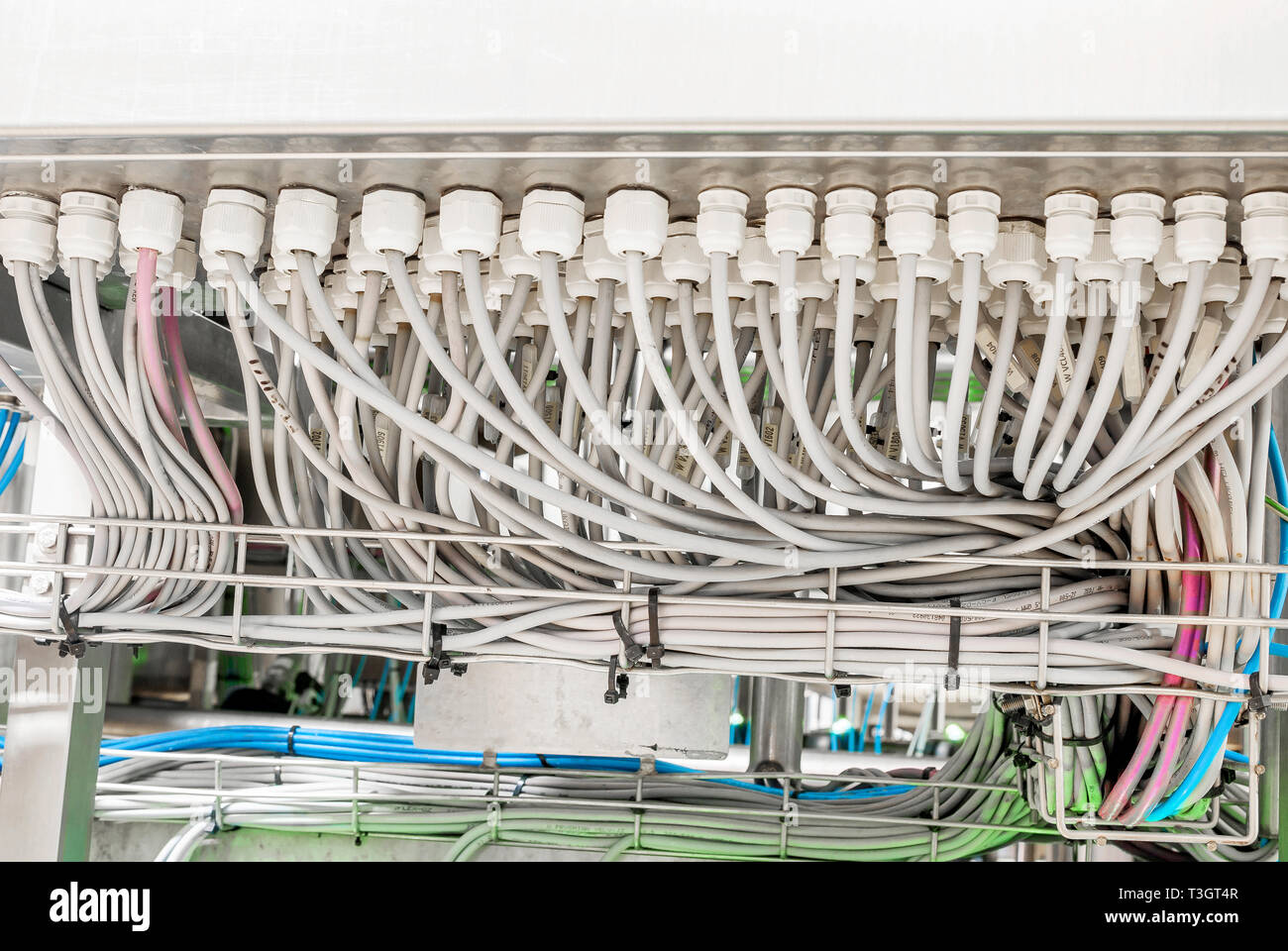 Many colorful electrical wires hi-res stock photography and images - Alamy