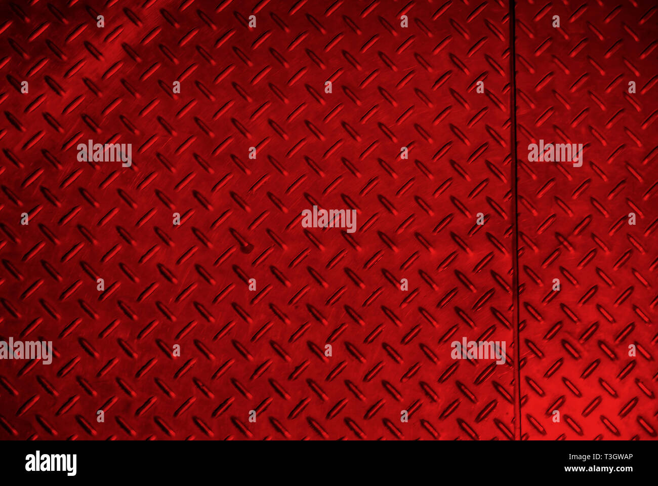 Metallic floor with corrugated surface in red color Stock Photo - Alamy