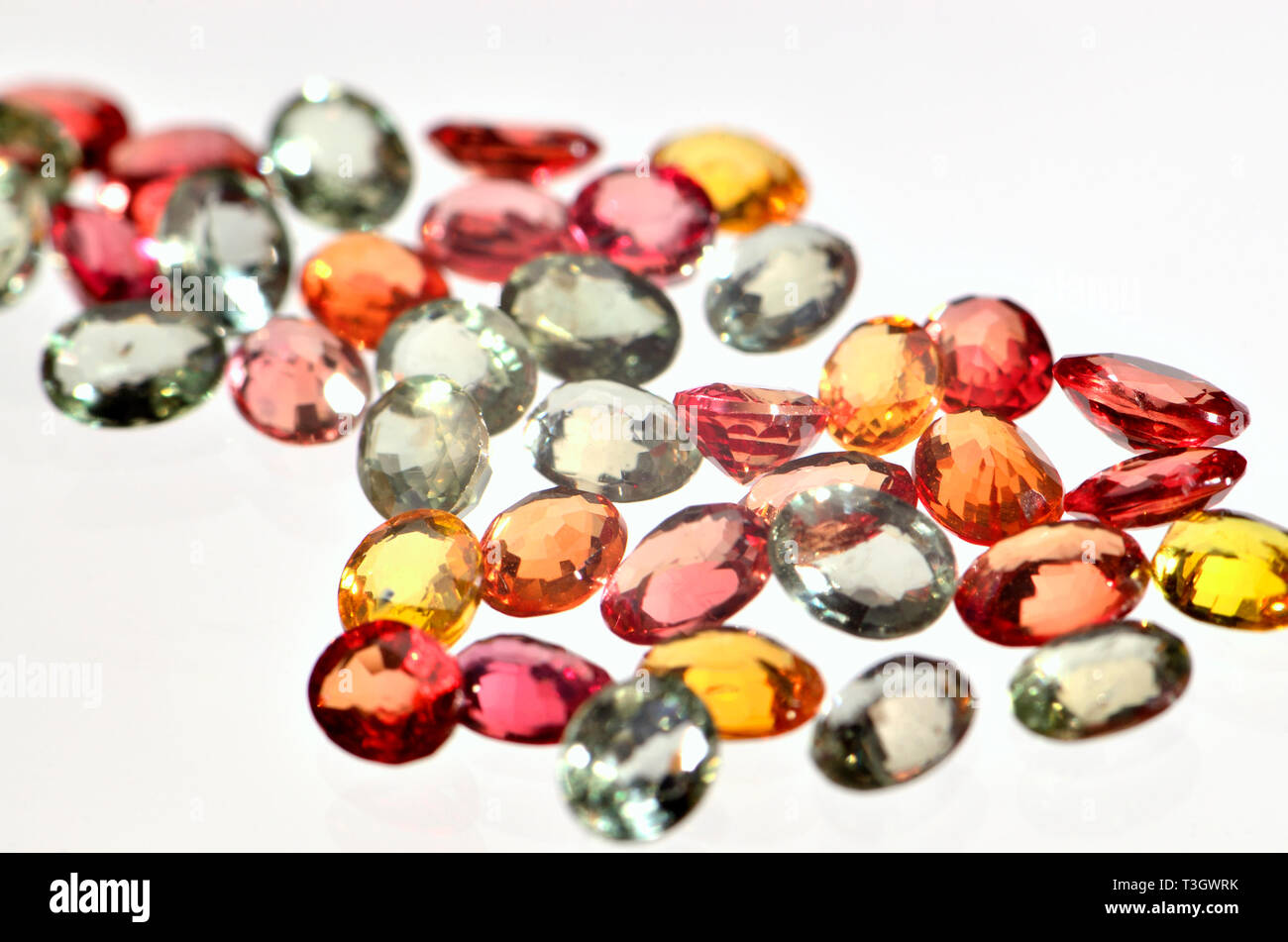Small Natural Sapphires of different colours - red, yellow, orange and ...