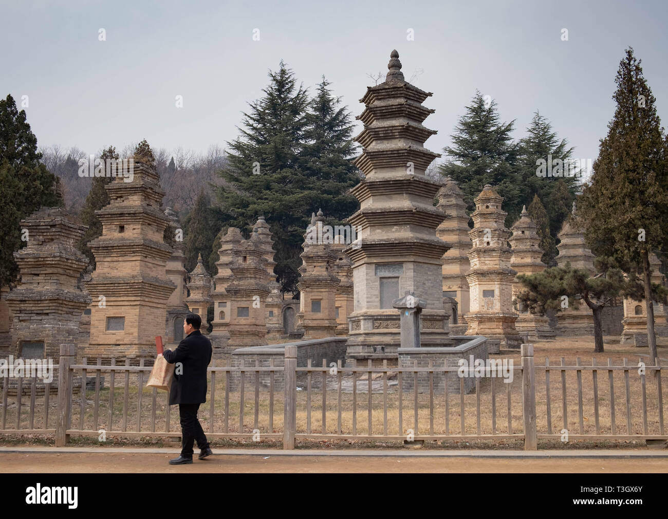 Buddhist priest walking in temple garden hi-res stock photography and ...