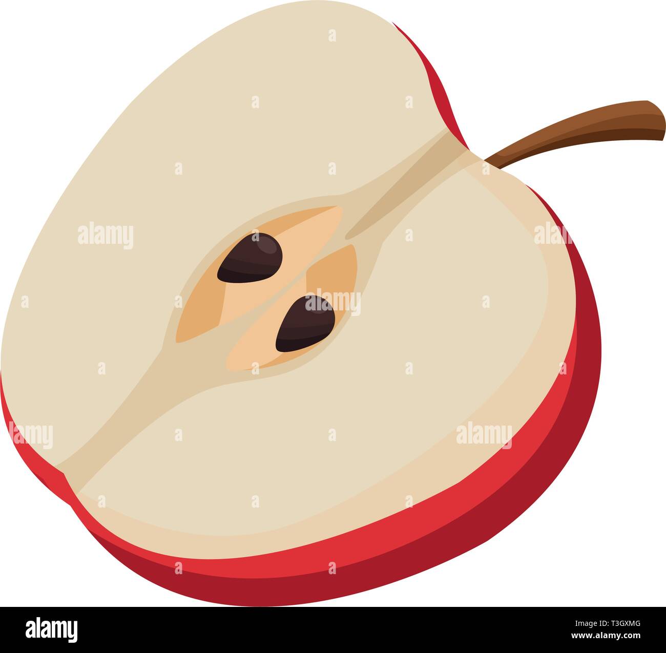 half apple icon cartoon Stock Vector Image & Art - Alamy