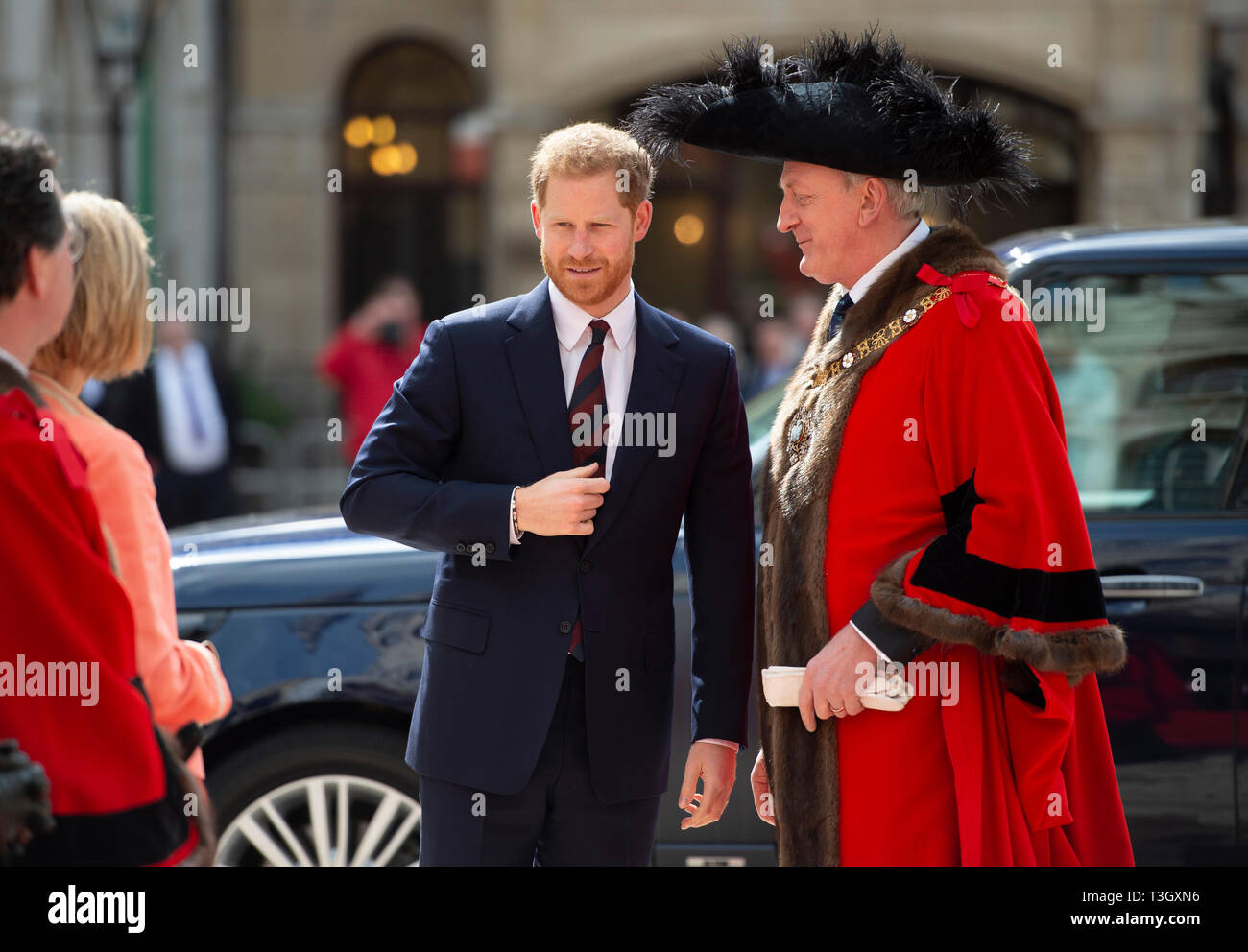 The Duke of Sussex is greeted by Peter Estlin, the Lord Mayor of the ...