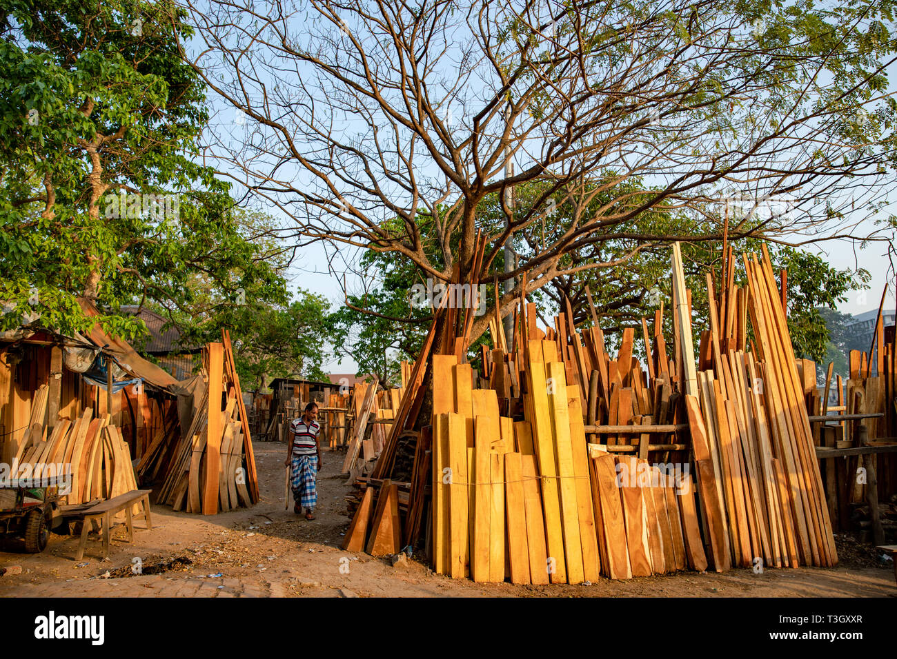 Traditional Wooden Market Stock Photo - Alamy