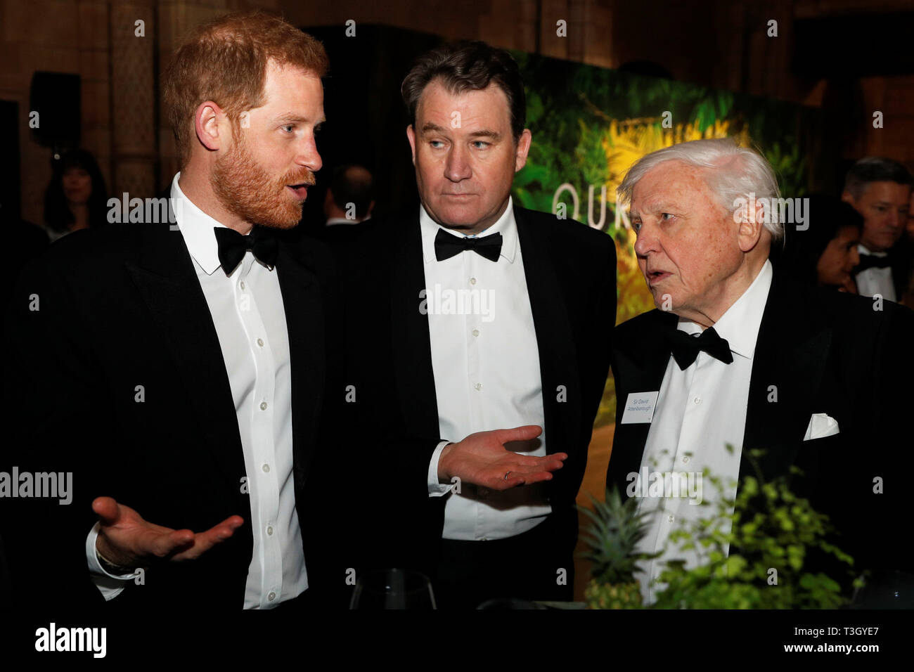Sir David Attenborough (right), talks with the Duke of Sussex (left ...