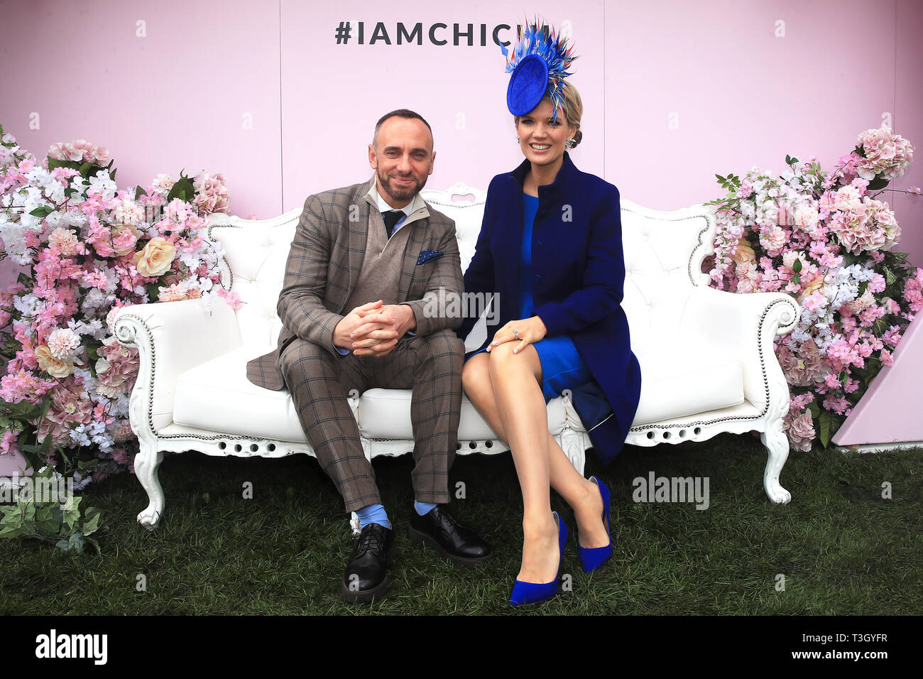 Mark Heyes (left) and Charlotte Hawkins during Ladies Day of the 2019 ...