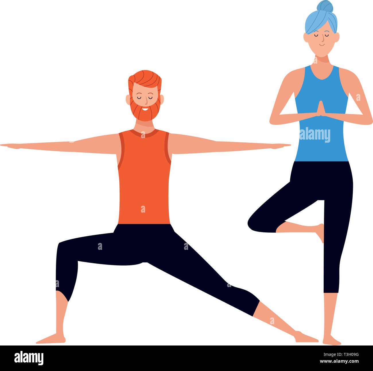 couple yoga poses Stock Vector Image & Art - Alamy