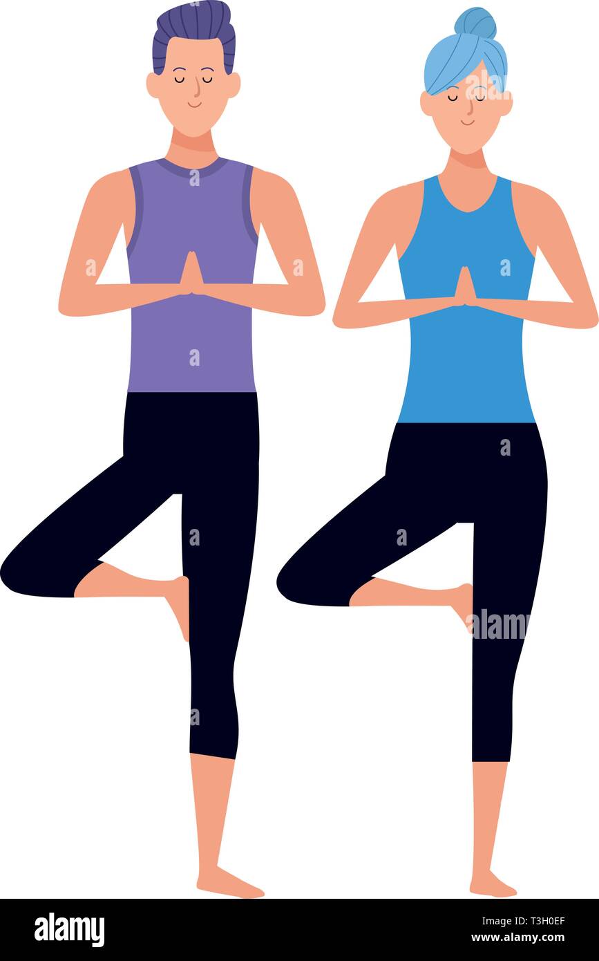 couple yoga poses Stock Vector Image & Art - Alamy