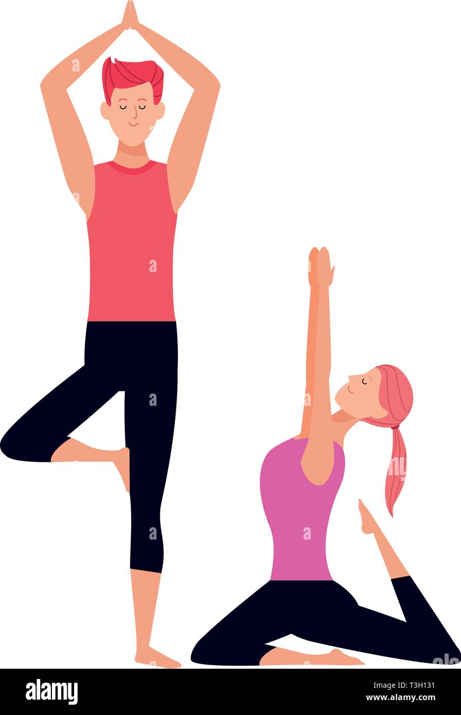 couple yoga poses Stock Vector Image & Art - Alamy