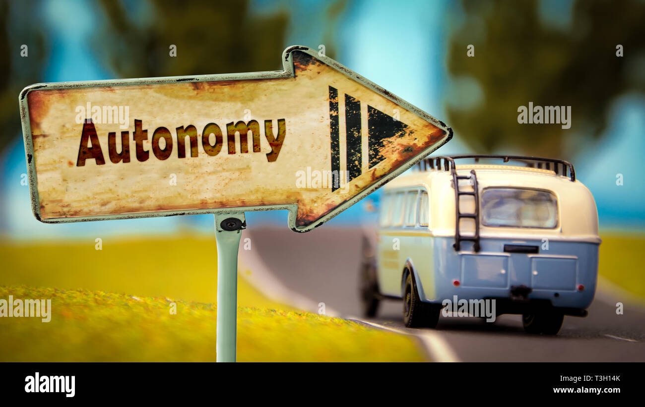 Street Sign to Autonomy Stock Photo - Alamy