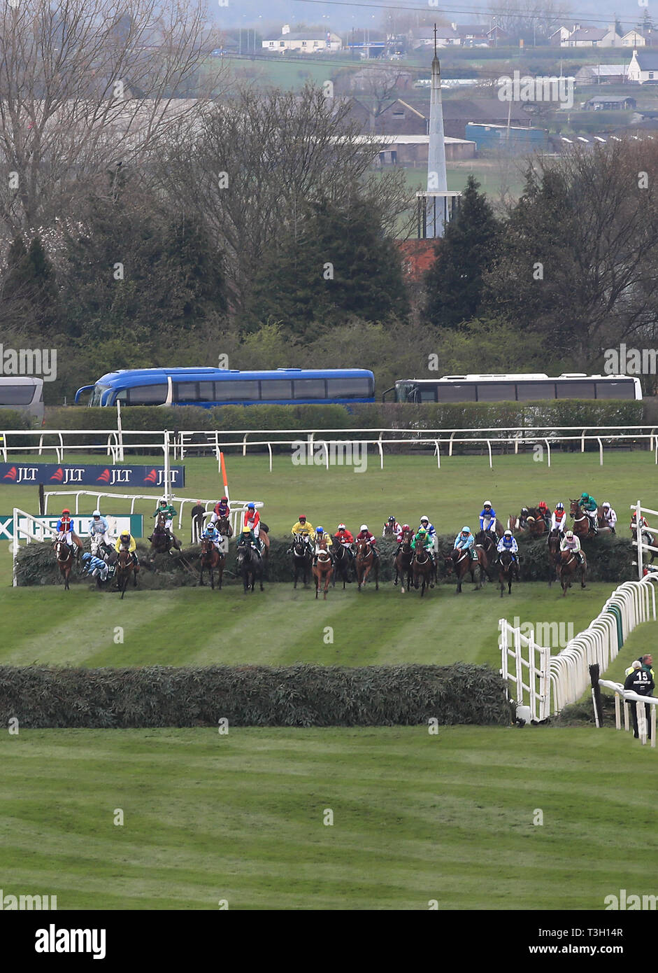 Action during the Randox Health Topham Handicap Chase as Indian Temple ...