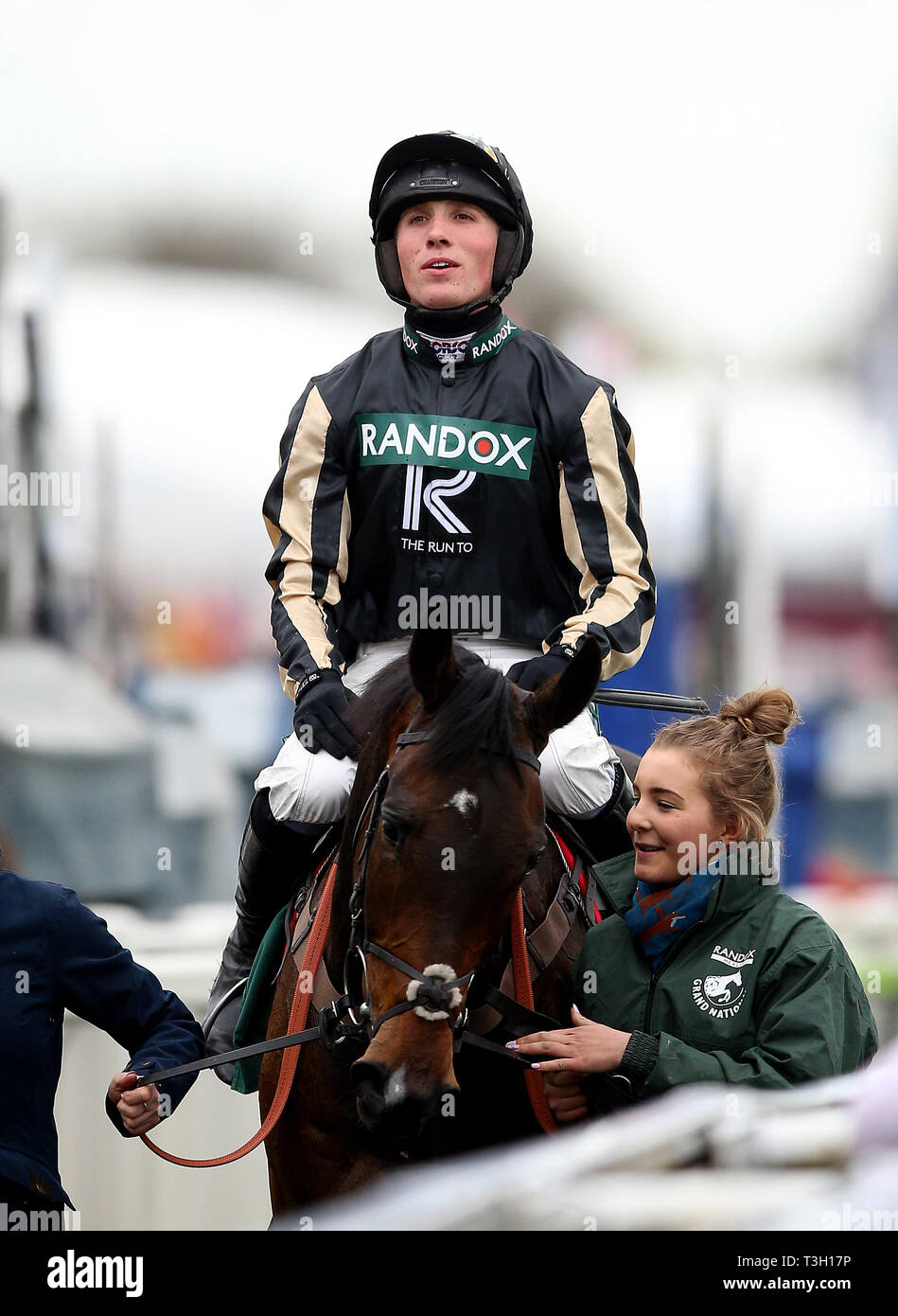 Jockey Harry Cobden celebrates winning the Weatherbys Racing Bank ...