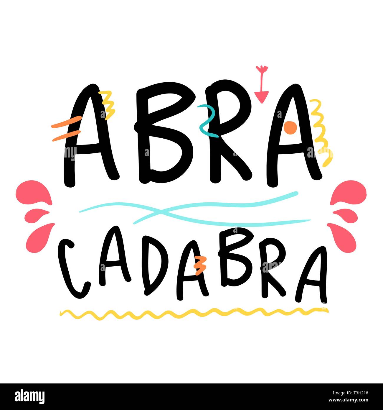 Abracadabra hand drawn lettering Stock Vector Image & Art - Alamy