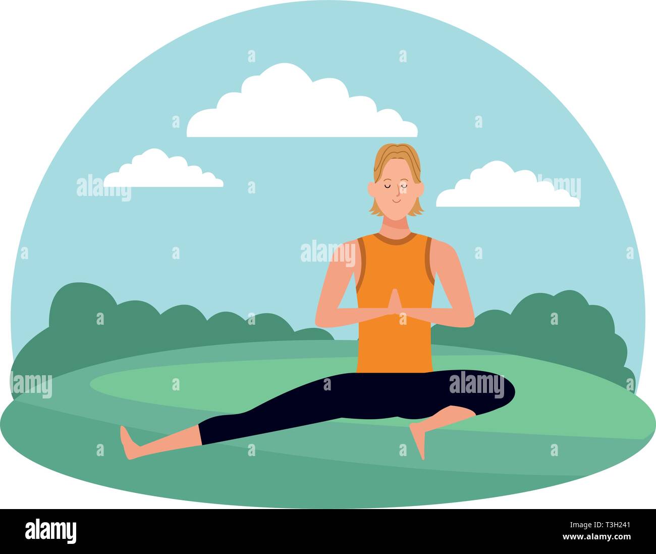 man yoga pose Stock Vector Image & Art - Alamy