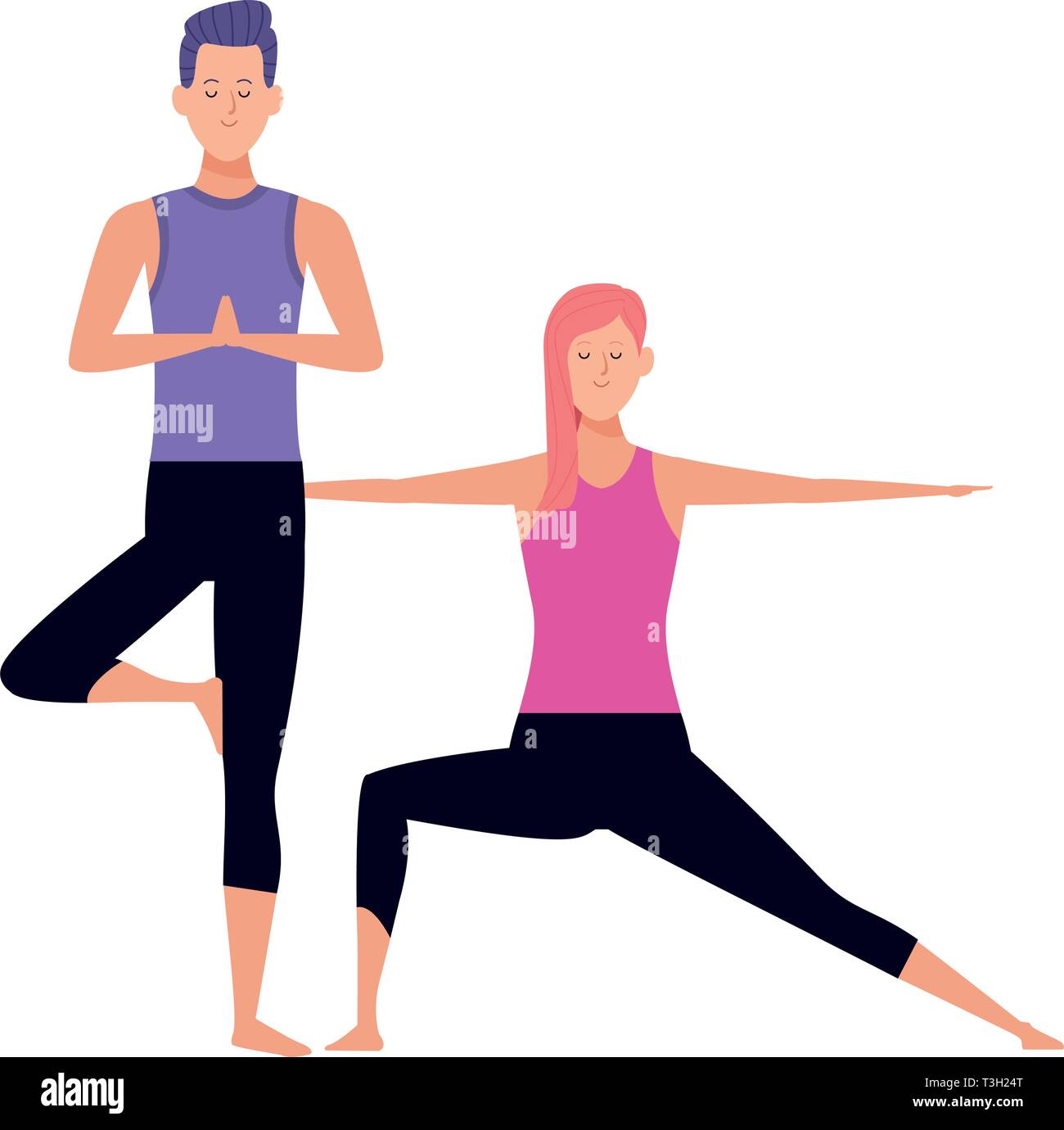 couple yoga poses Stock Vector Image & Art - Alamy