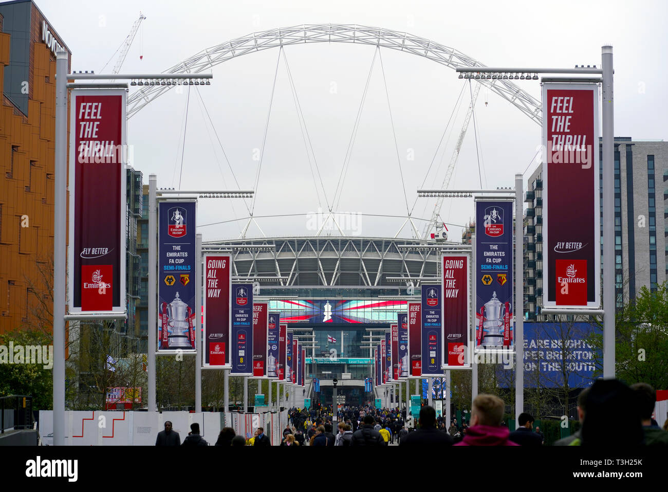 Fans on Wembley Way ahead of the FA Cup semi final match at Wembley ...