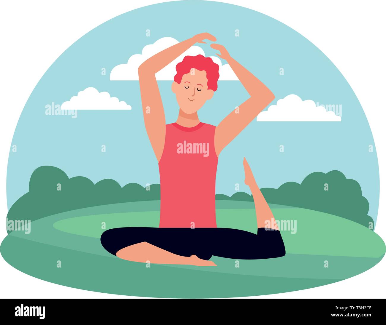 man yoga pose Stock Vector Image & Art - Alamy