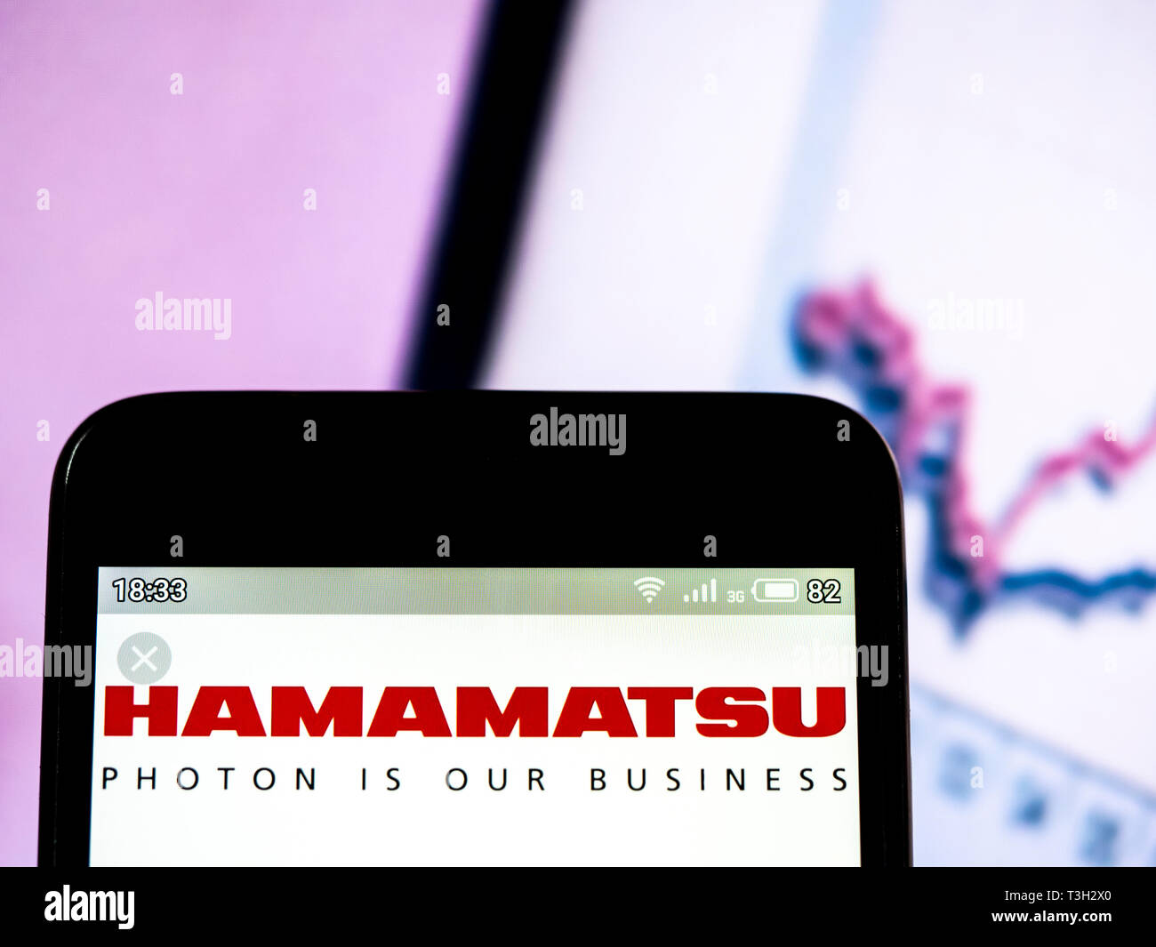 In this photo illustration a Hamamatsu Photonics K.K. logo seen ...