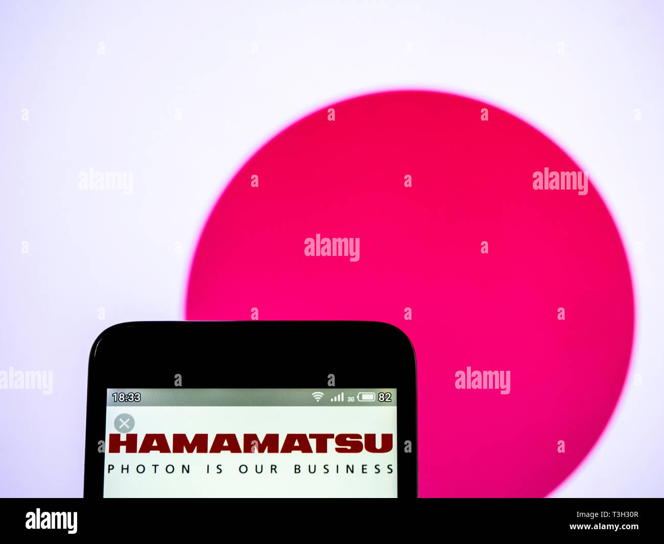 In this photo illustration a Hamamatsu Photonics K.K. logo seen ...