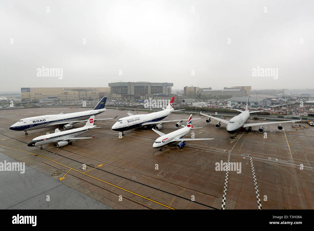 Five planes from British Airways' centenary fleet, (left to right) a ...