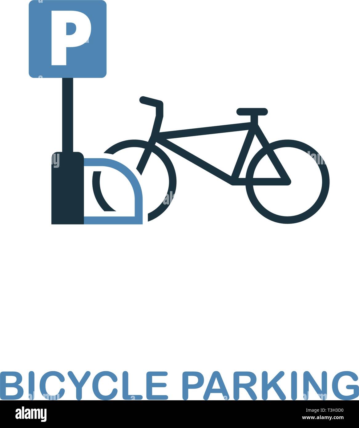 Bicycle Parking icon in two colors. Creative design from city elements ...