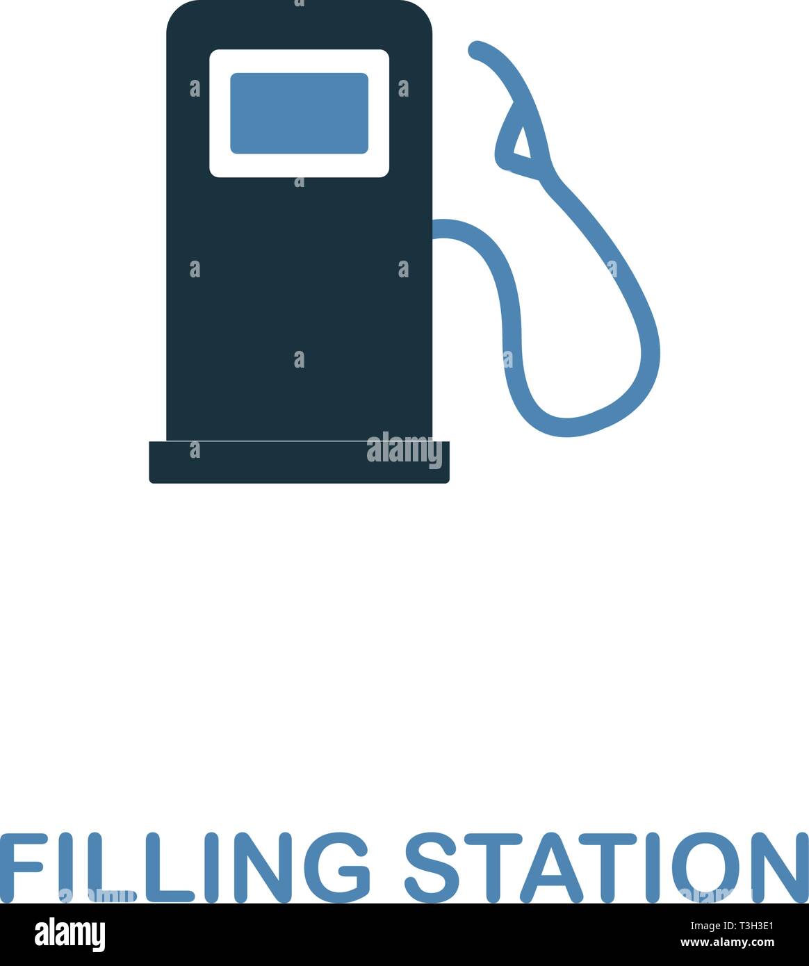 Filling Station icon in two colors. Creative design from city elements ...