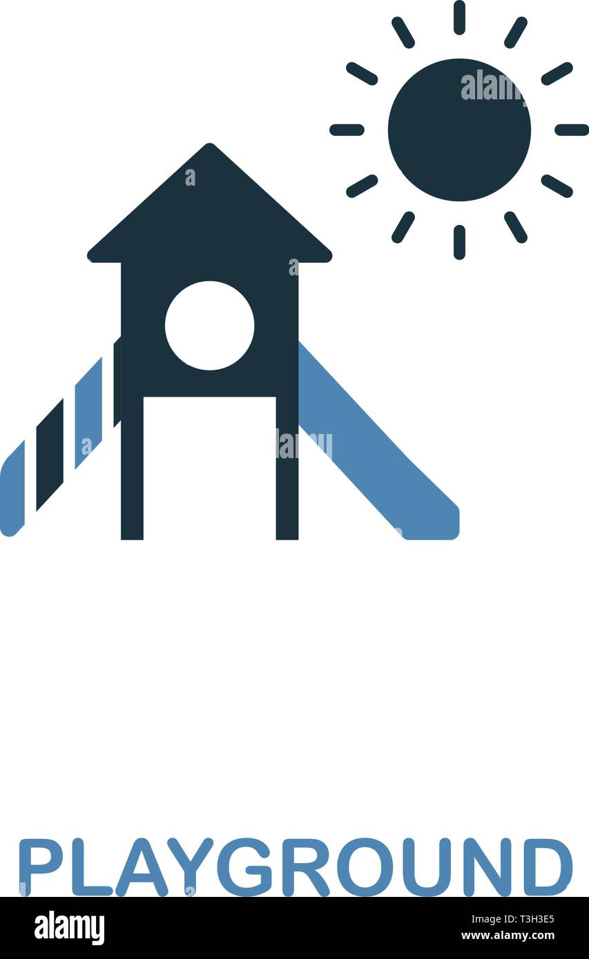Playground icon in two colors. Creative design from city elements icons ...