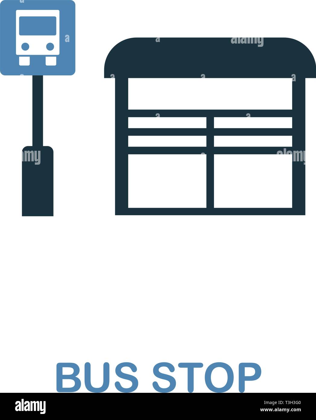 Bus Stop icon in two colors. Creative design from city elements icons ...