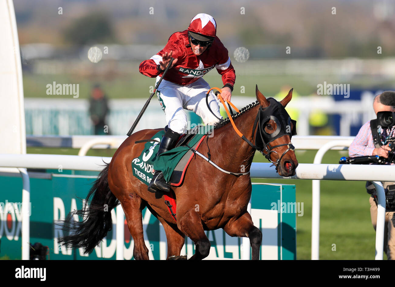 Tiger Roll ridden by jockey Davy Russell on the way to winning the ...