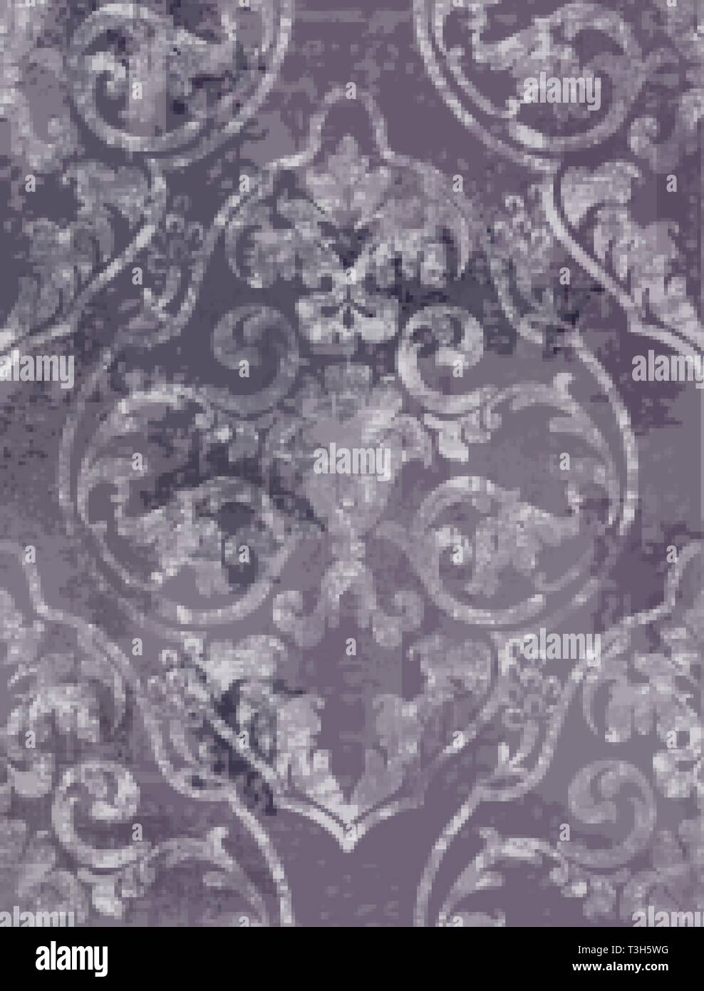 Rococo texture pattern Vector. Floral ornament decoration. Victorian ...