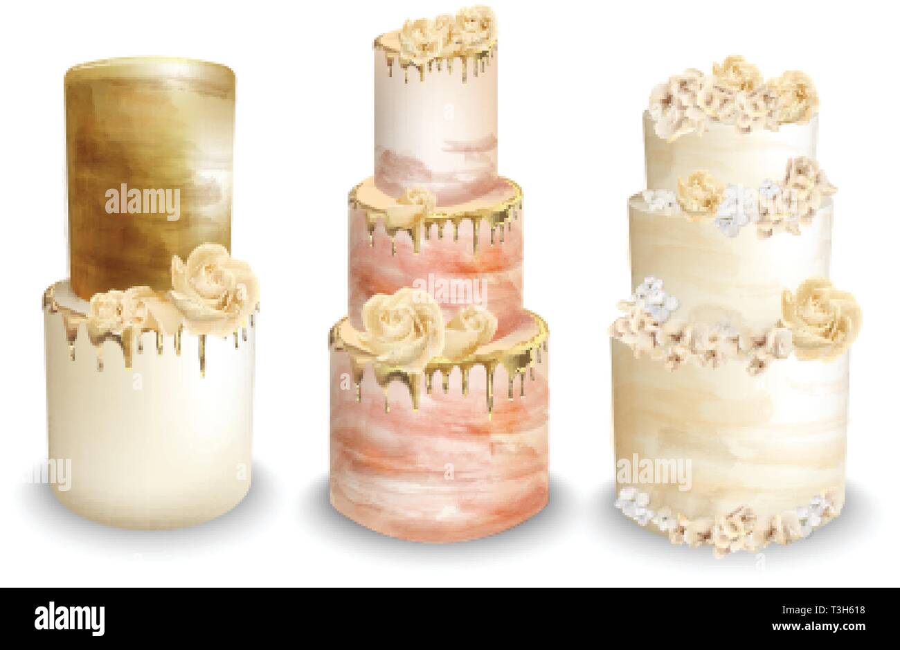 Watercolor cakes Stock Vector Images - Alamy