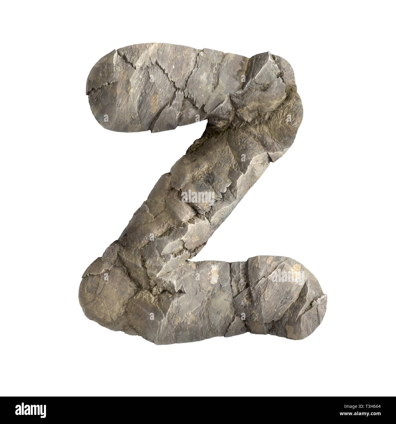 Rock letter Z - Capital 3d boulder font isolated on white background ...