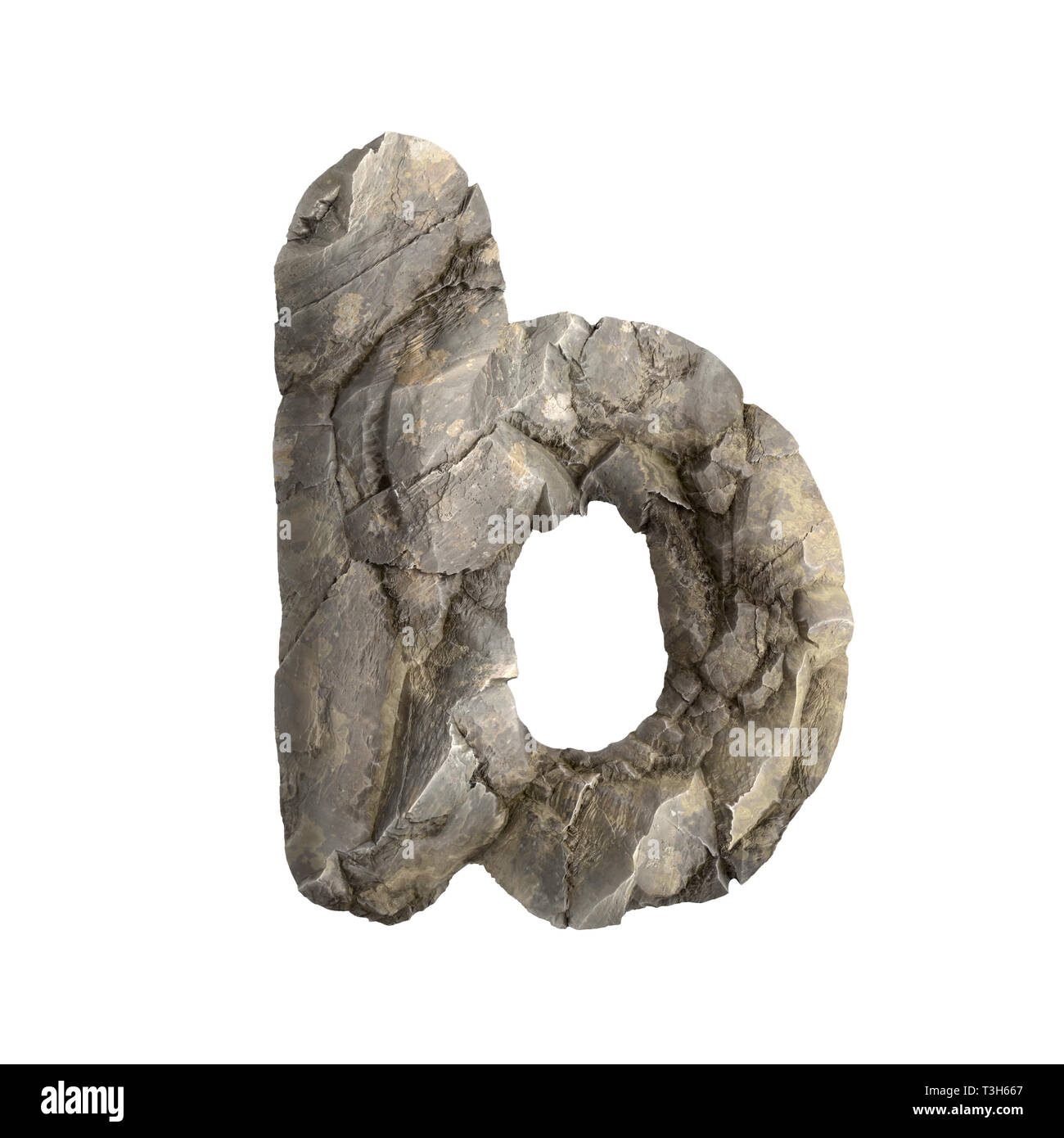 Rock letter B - Small 3d boulder font isolated on white background ...