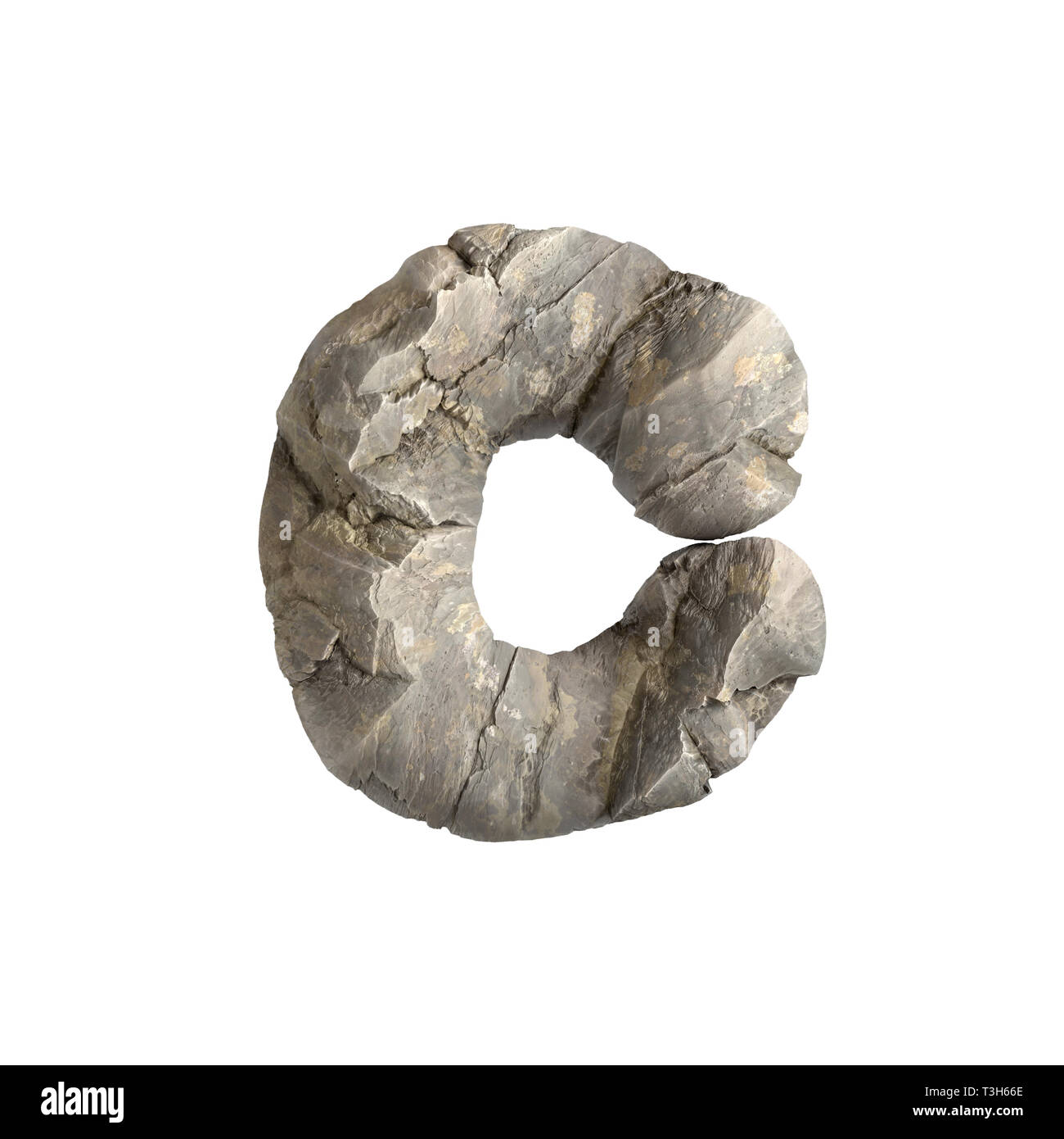 Rock letter C - Small 3d boulder font isolated on white background ...