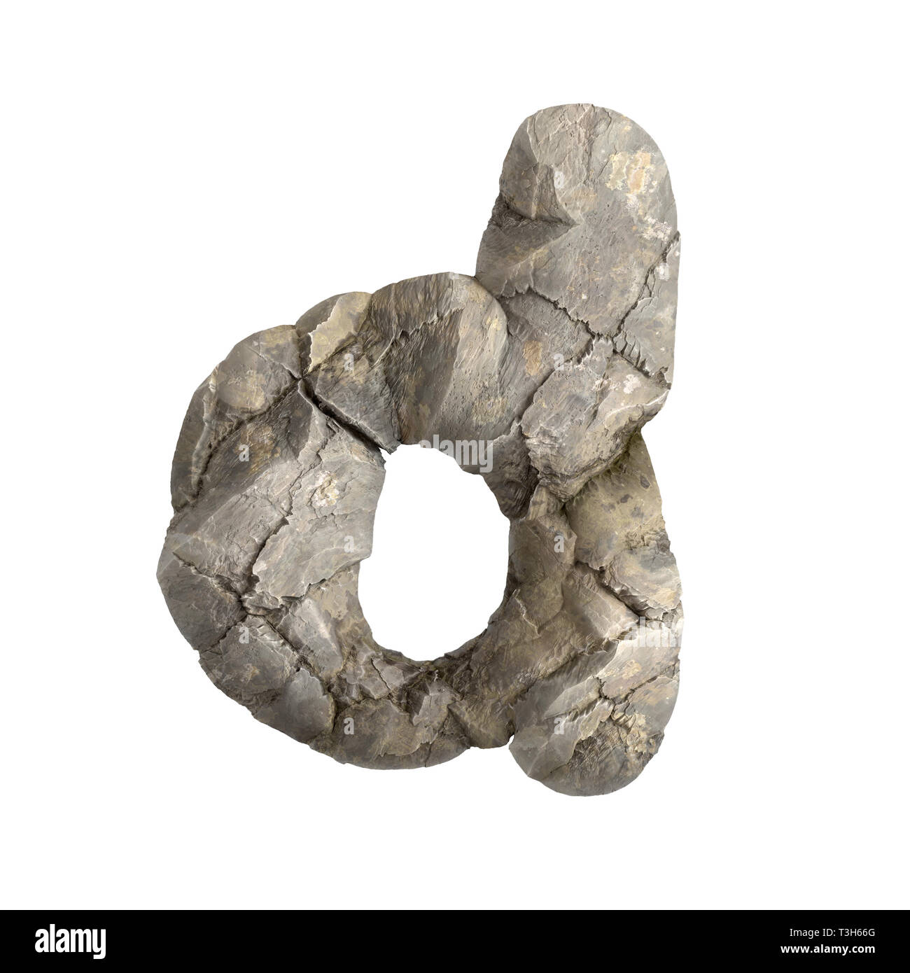 Rock letter D - Small 3d boulder font isolated on white background ...