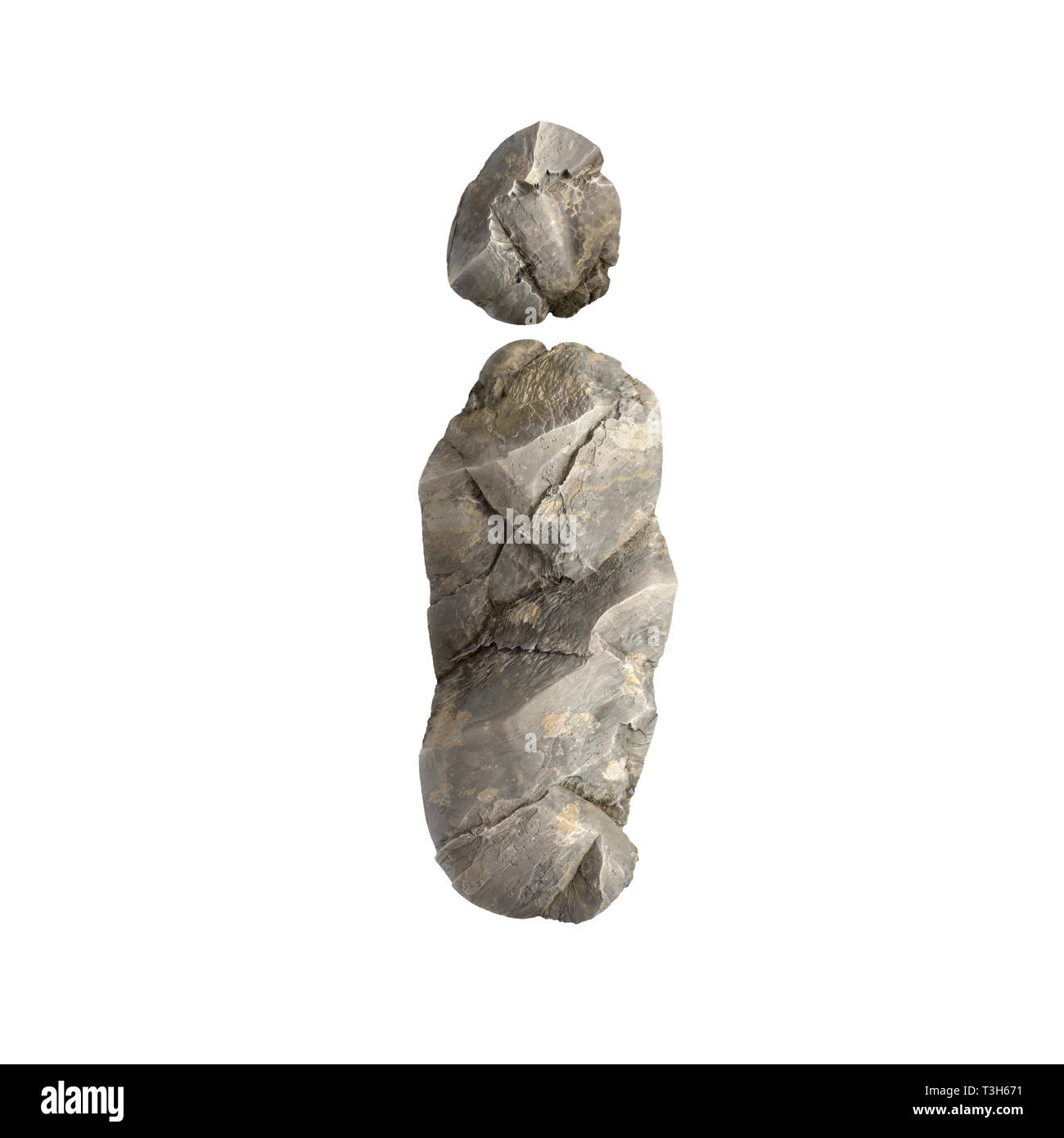 Rock letter I - Lowercase 3d boulder font isolated on white background ...
