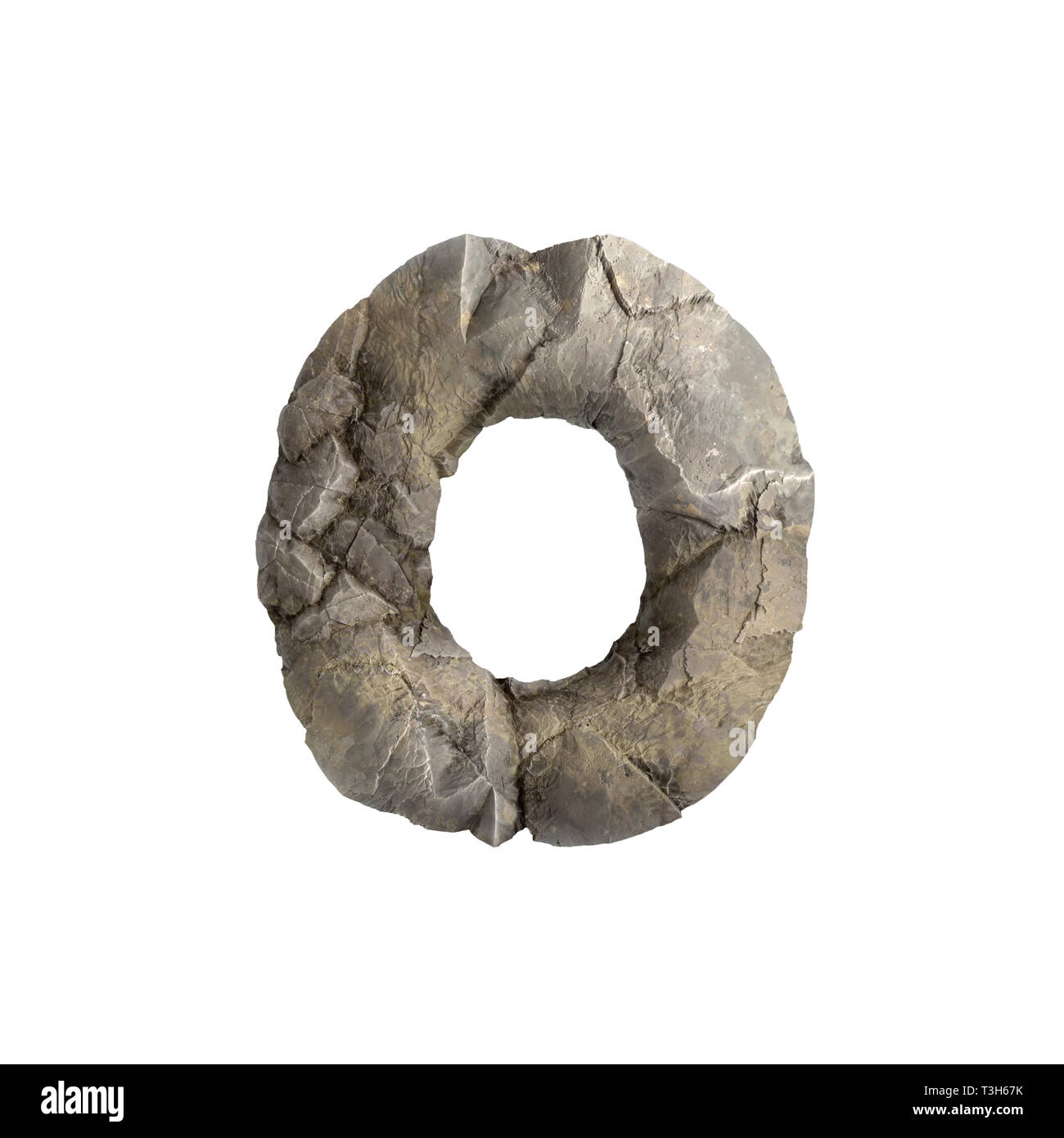 Rock letter O - Lowercase 3d boulder font isolated on white background ...