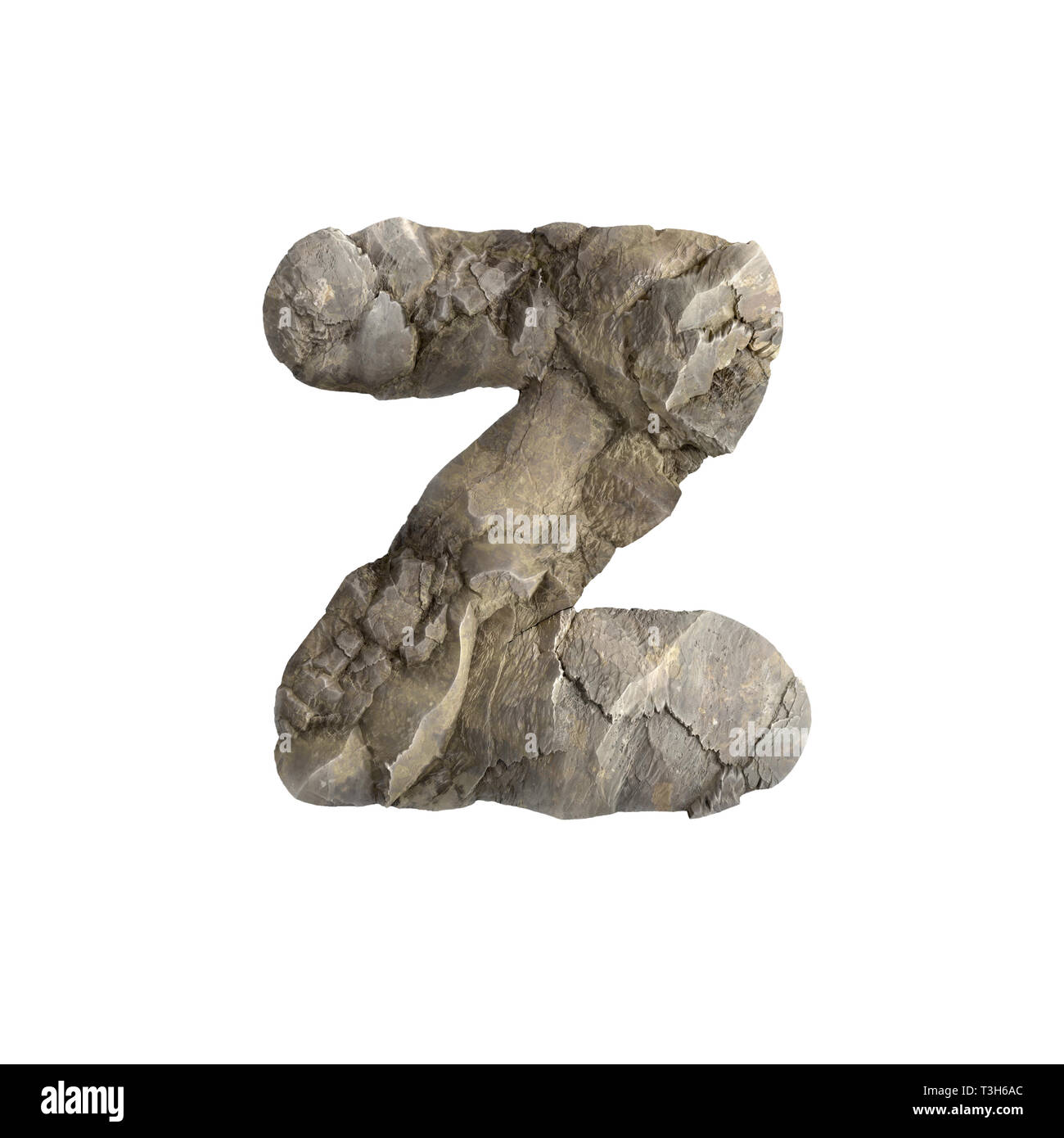Rock letter Z - Lower-case 3d boulder font isolated on white background ...