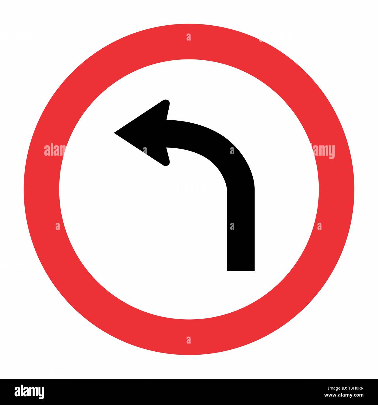 Turn left traffic sign Stock Vector Image & Art - Alamy