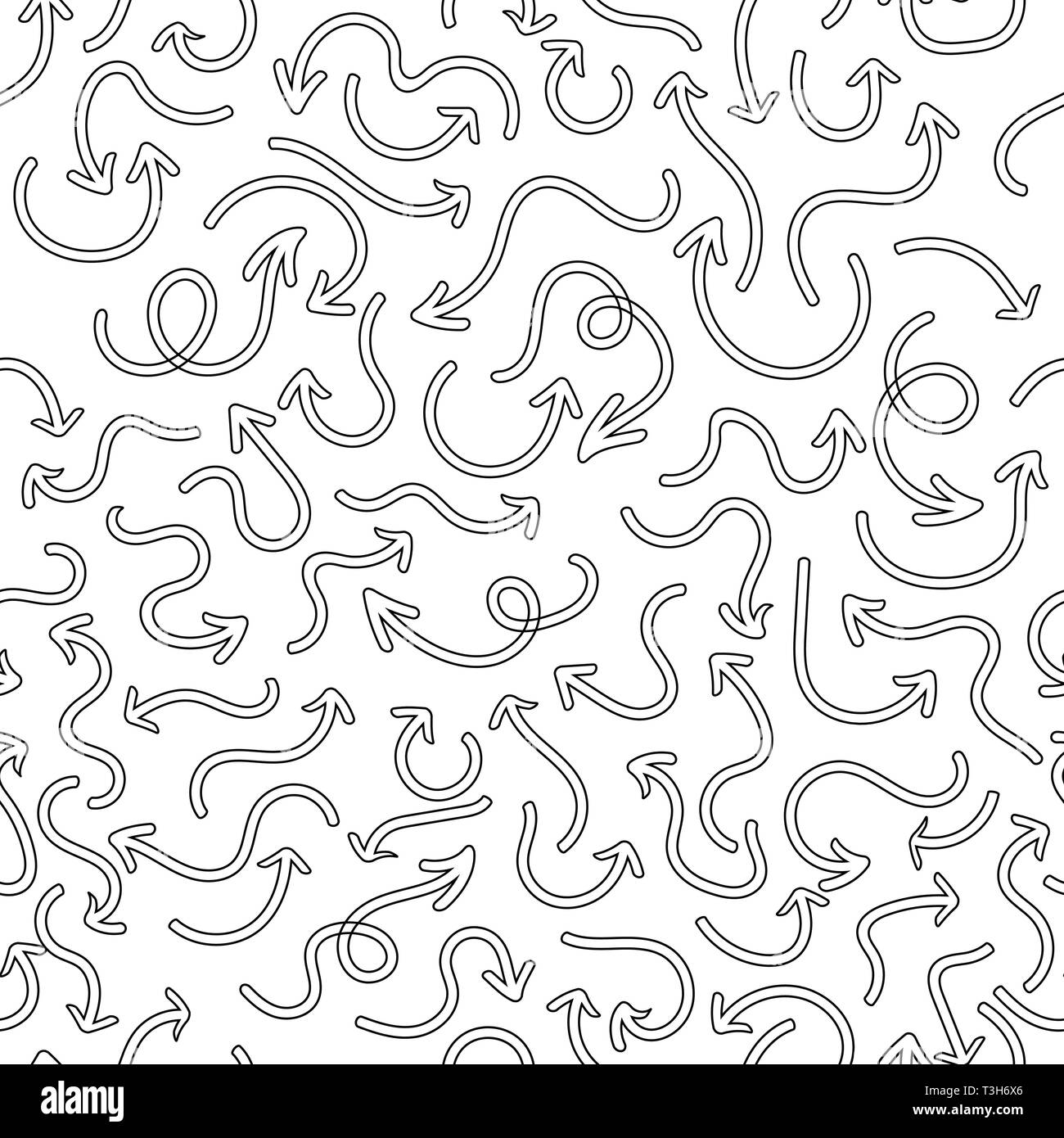 Hand drawn arrows seamless pattern. Creative abstract background ...
