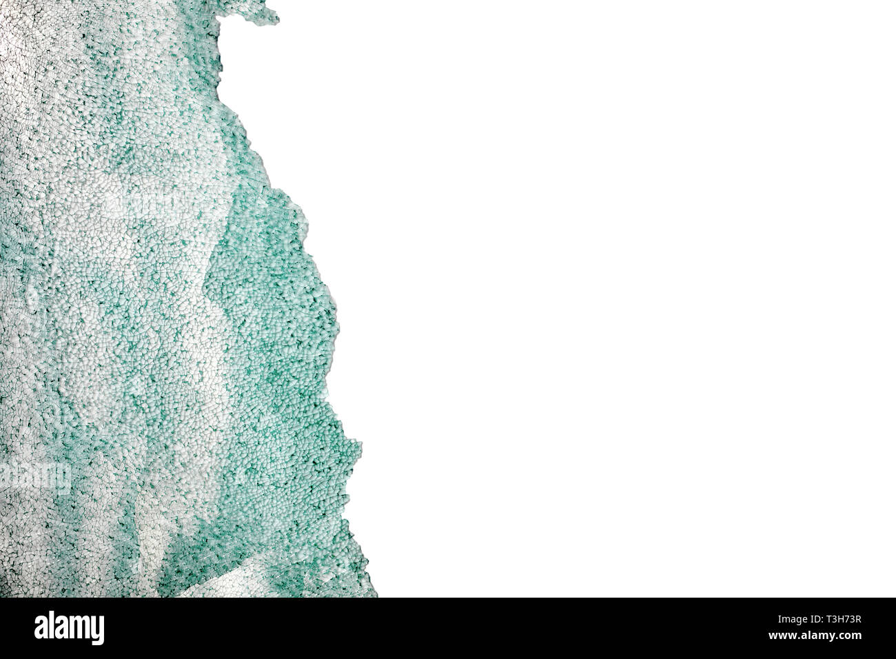 Broken glass windshield texture on isolated white background with copy ...