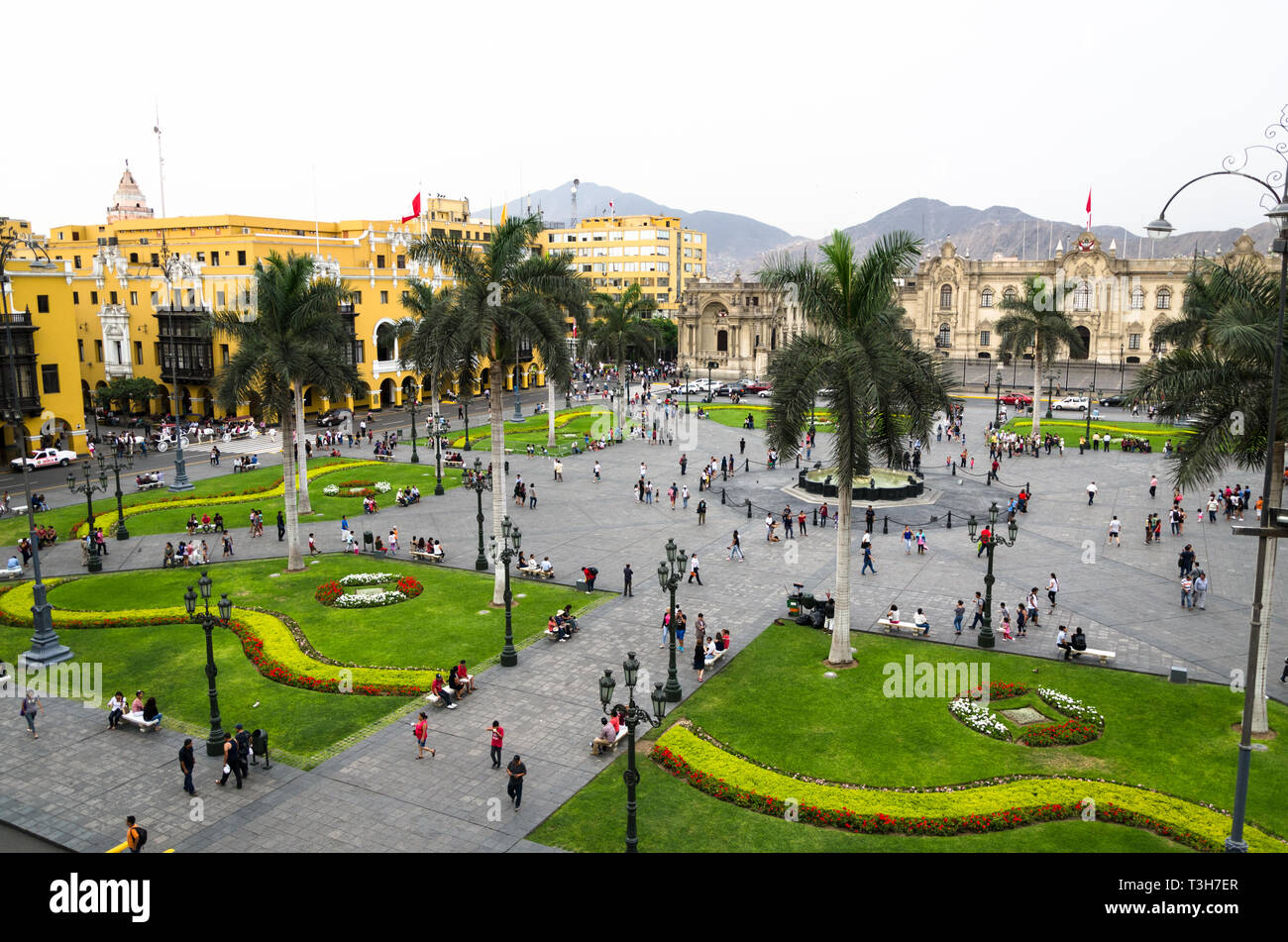 The majestic main square of Lima in Peru Stock Photo - Alamy