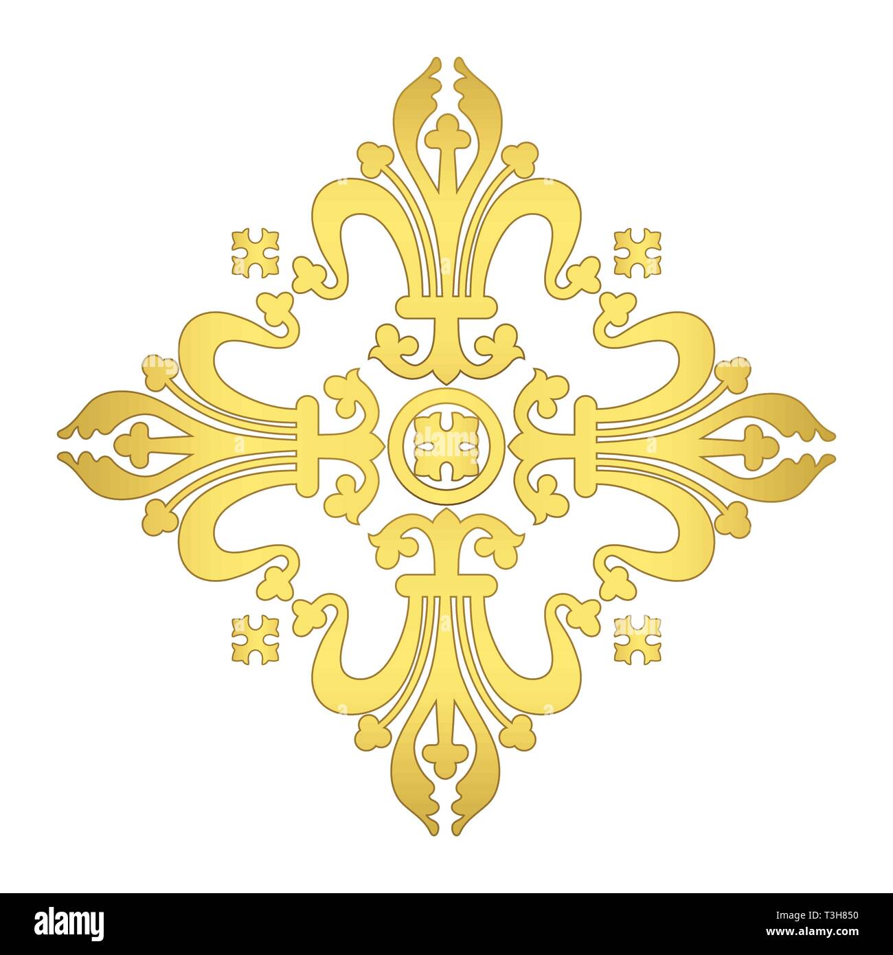 Vintage gold baroque ornament in Victorian style, expensive decorative ...