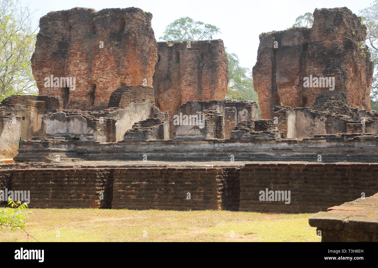 the ruins of the royal palace of king parakrambahu in polonnaruwa ...